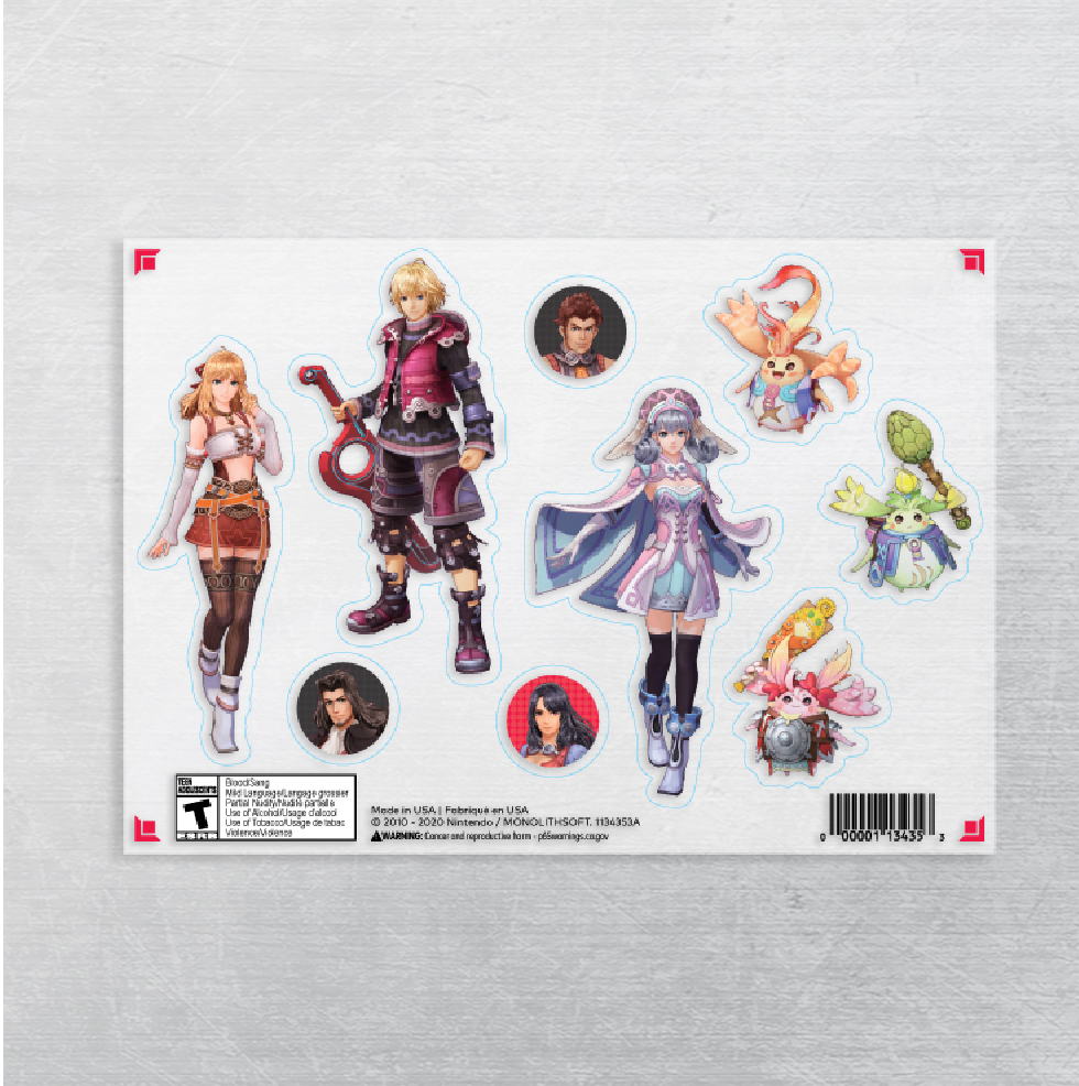 Xenoblade Chronicles™: Definitive Edition - Three Sheets of Stickers ...
