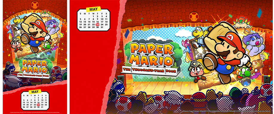May Calendar Wallpaper: Paper Mario™: The Thousand-Year Door | Rewards ...