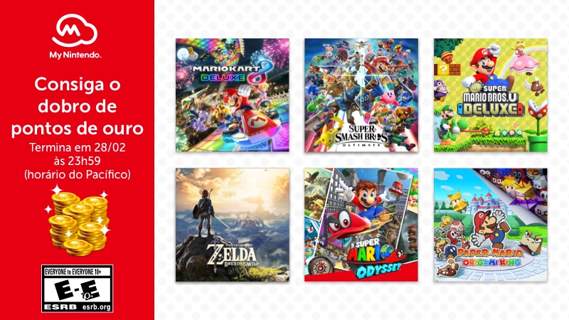 Consiga o dobro de pontos de ouro | Novidades do My Nintendo | My Nintendo