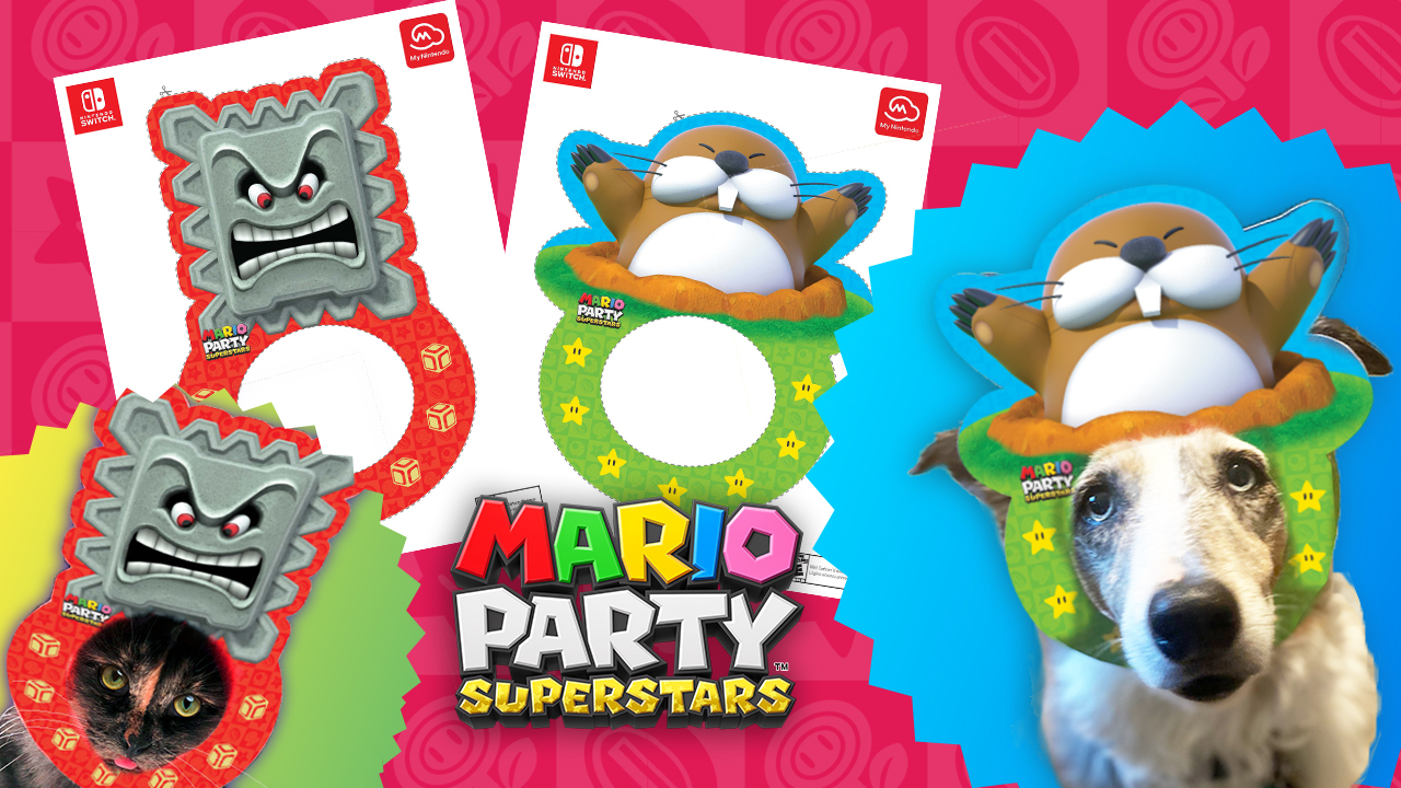 Printable - Mario Party™ Superstars : Pet Party Masks (Thwomp & Monty ...