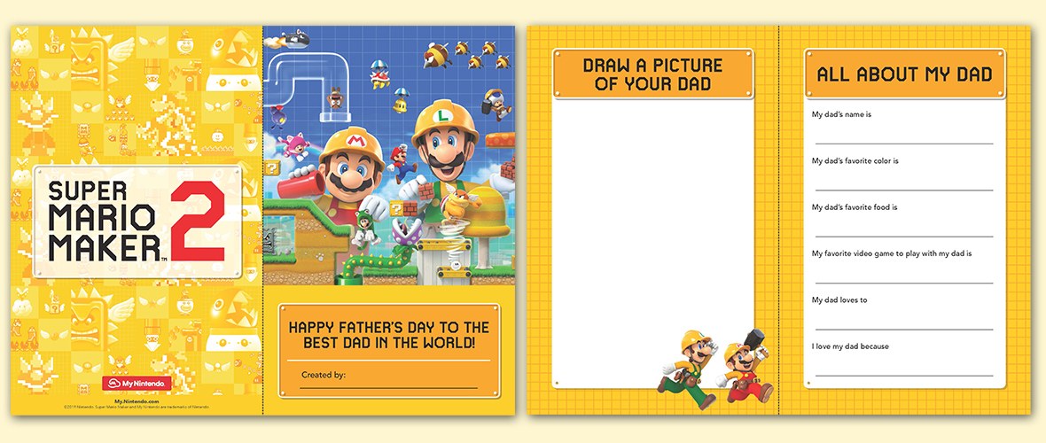 Printable: Super Mario Maker 2 – Happy Father’s Day : All About My Dad ...