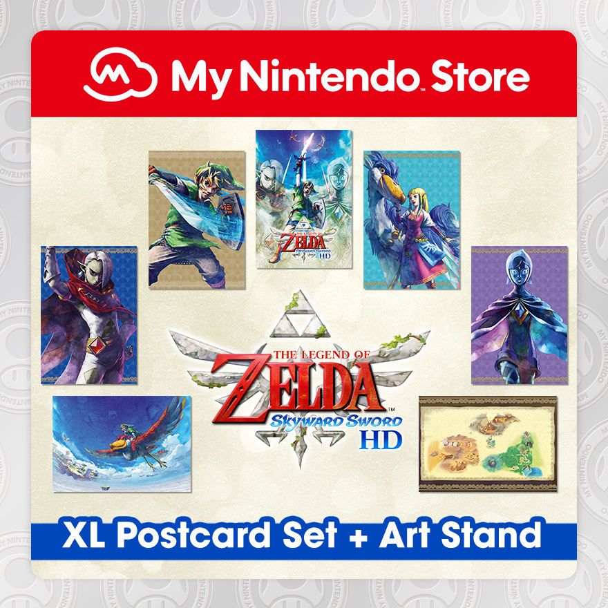 The Legend of Zelda: Skyward Sword HD XL Postcard Set + Art Stand is ...