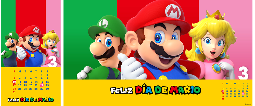 March Calendar Wallpaper: FELIZ DÍA DE MARIO | Rewards | My Nintendo