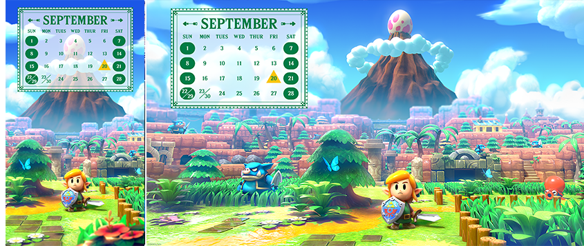 September Calendar A - The Legend of Zelda™: Link's Awakening | Rewards ...