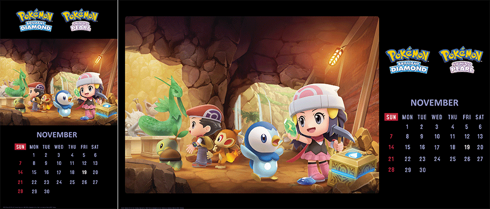 November Calendar: Pokémon Brilliant Diamond and Pokémon Shining Pearl ...